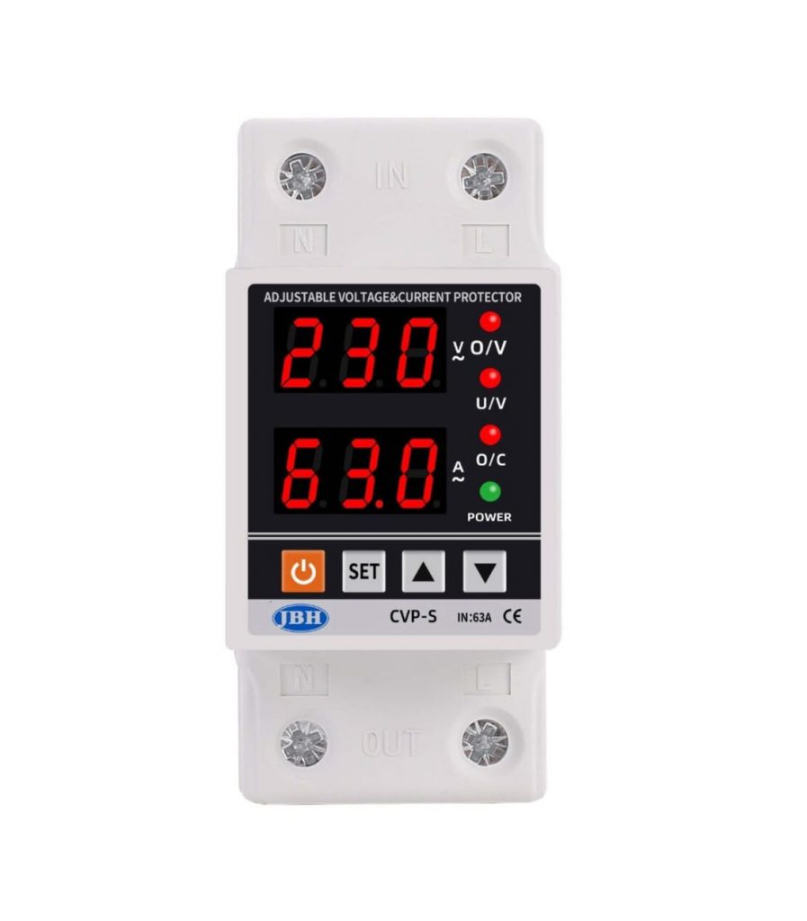 محافظ ولتاژ و جریان برق ورودی JBH 63A | پارت سوئیچ